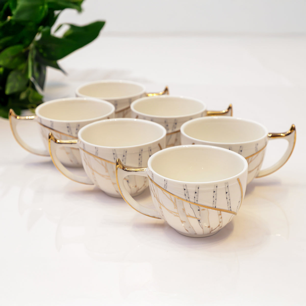 Elegant Golden Striped Teacup Set – Blluex